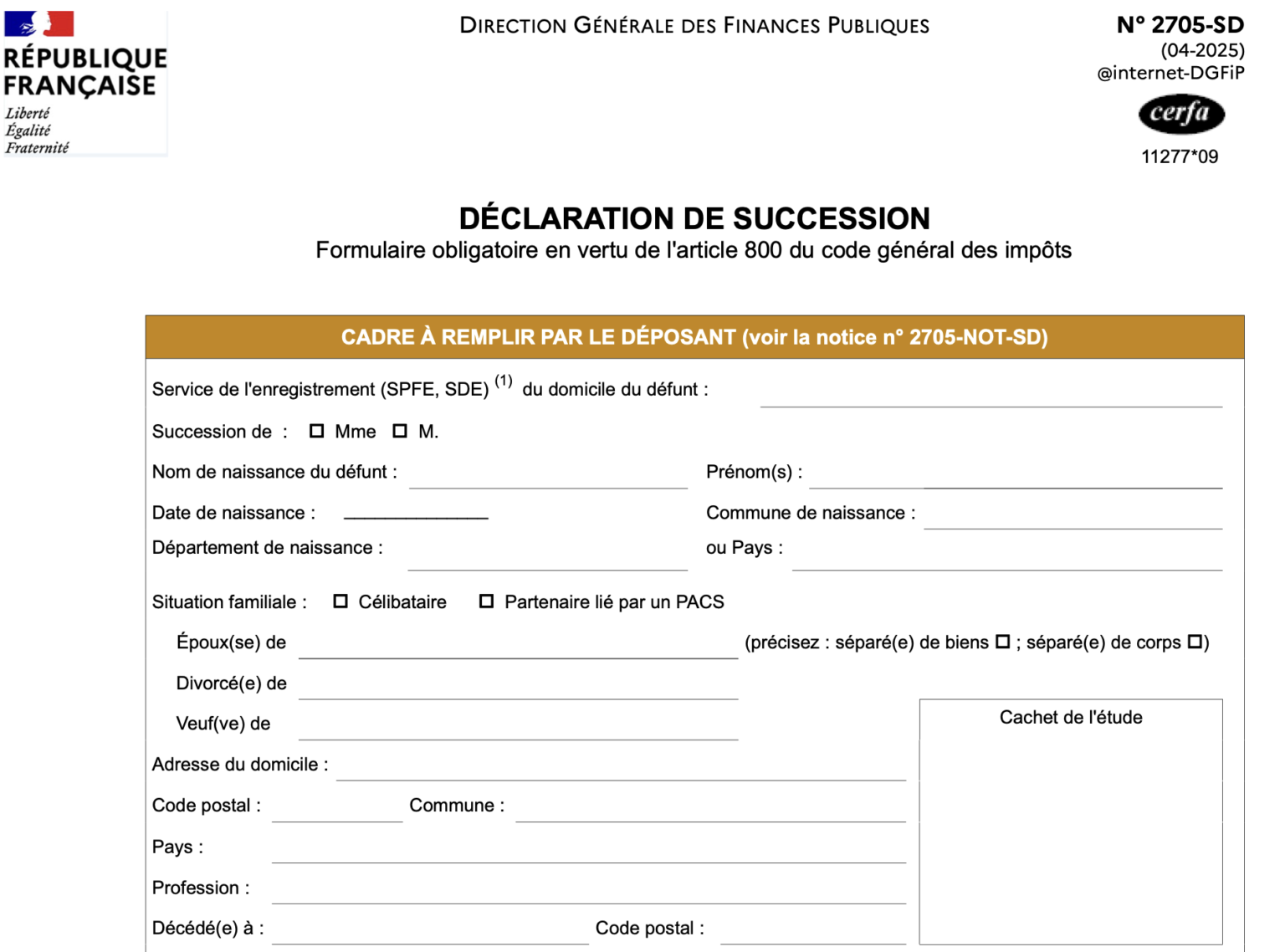 Comment remplir une déclaration de succession